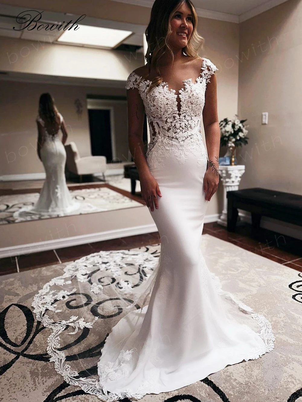 Bowith-Boho-gelinlik-gelin-i-in-zarif-gelin-elbiseleri-d-n-l-ks-Mermaid ...