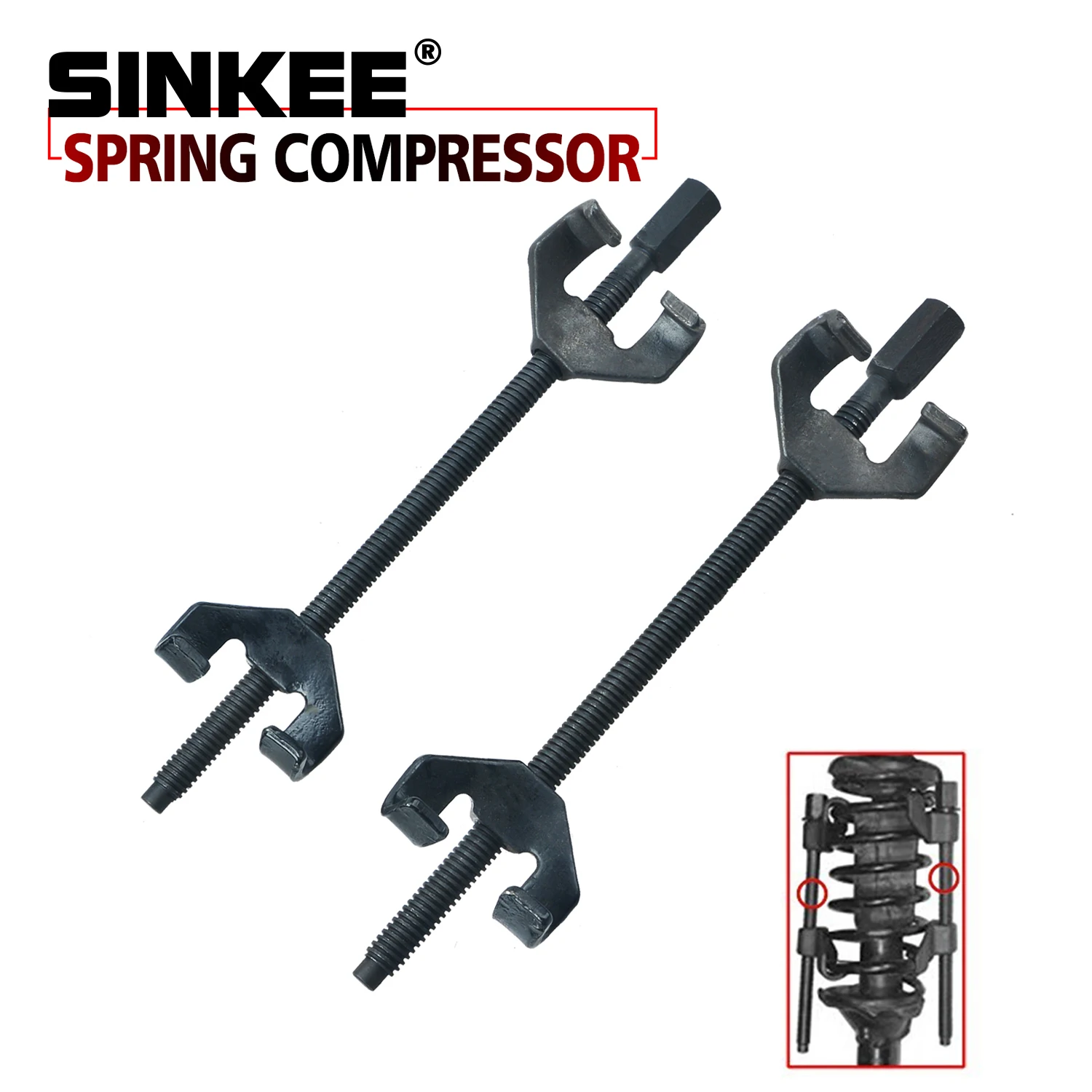 2pc Coil Spring Compressor Clamp Hook Shock Absorbers Car Repair Tool Kit