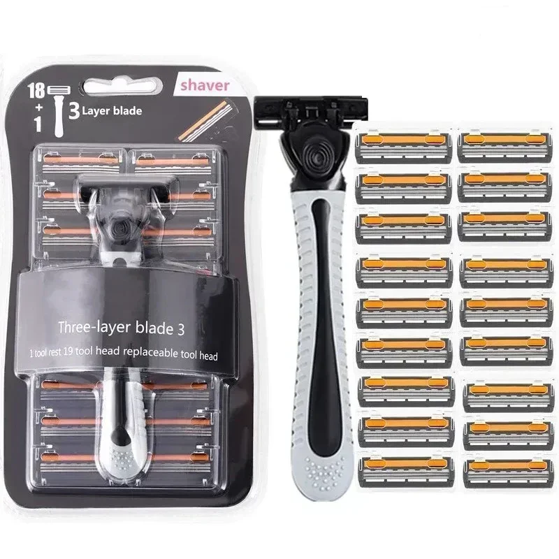 Shaver-Men-Razor-Shaving-Three-Layer-Stainless-Blade-Shaver-Reusable ...