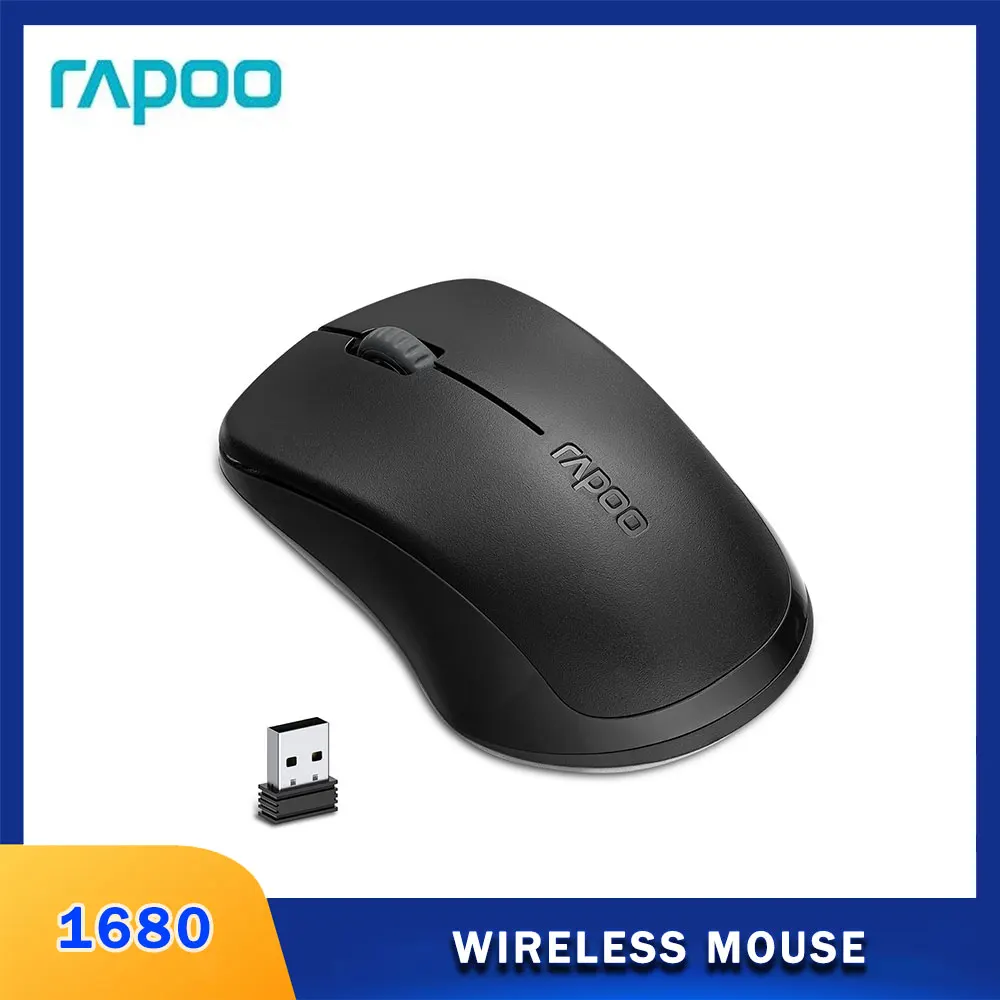 RAPOO ratón inalámbrico 1680G, Mouse ergonómico portátil con 3 botones ...