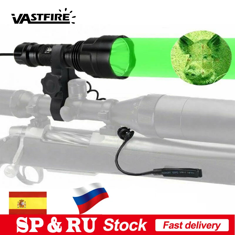 5000 Lumen Led Flashlight White/green/red Tactical Hunting Rifle ...
