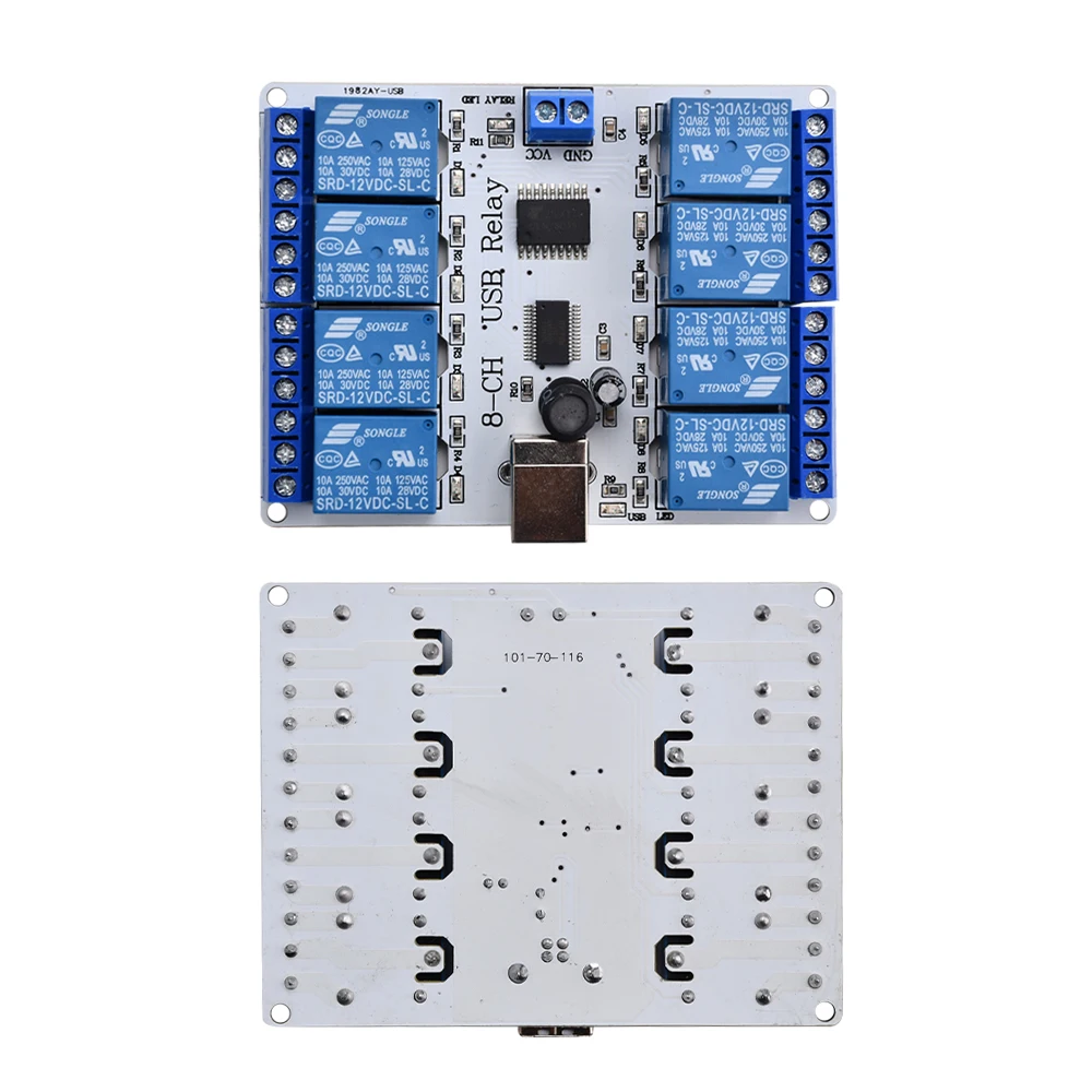 Usb-Relay-8-channel-12VDC-Type-B-USB-Relay-Board-Module-Controller-for ...