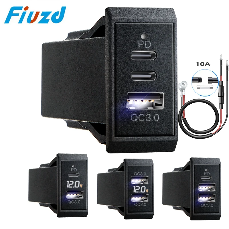 12v 24v Usb Outlet 54w Dual Pd Usb C Port Quick Charge 3 0 Usb Charger
