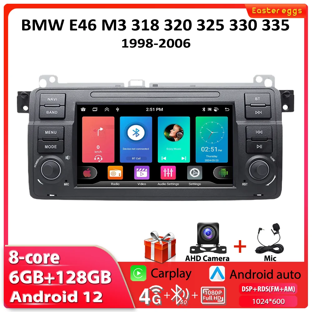Car-Radio-For-BMW-E46-M3-318-320-325-330-335-1998-2006-Apple-Carplay ...