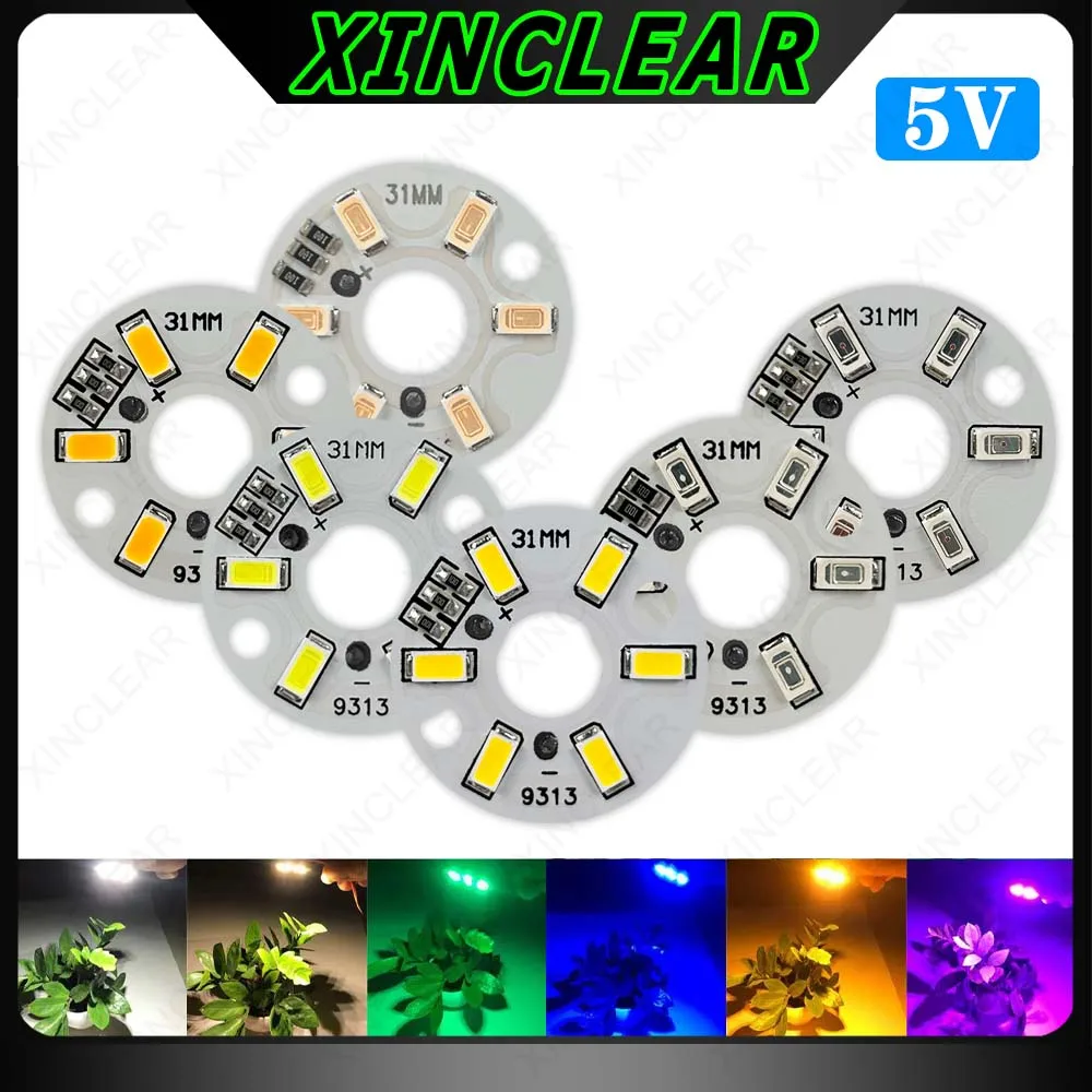 10-Uds-LED-3W-5V-l-mpara-de-Color-tablero-de-luz-bombilla-SMD5730 ...
