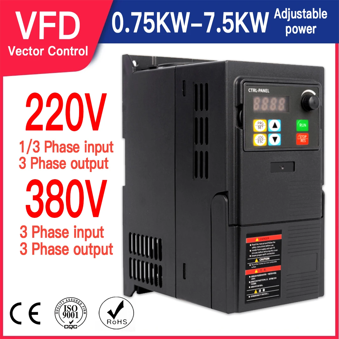 220V-380V-1phase-3-phase-input-Economical-VFD-Variable-Frequency-Drive-Converter-Inverter-1-5KW ...