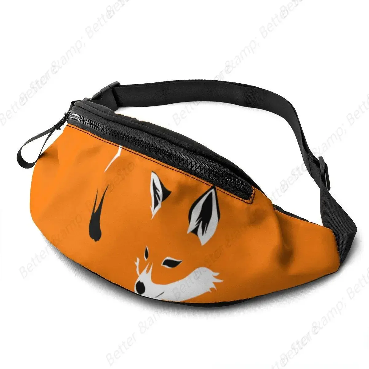 Fanny Pack, Orange Fox Waist Bag with Headphone Hole Belt Bag ...
