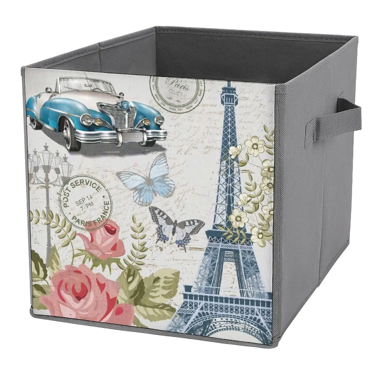 Paris-Eiffel-Tower-Flower-Butterfly-Storage-Bins-Foldable-Cubes-Box ...