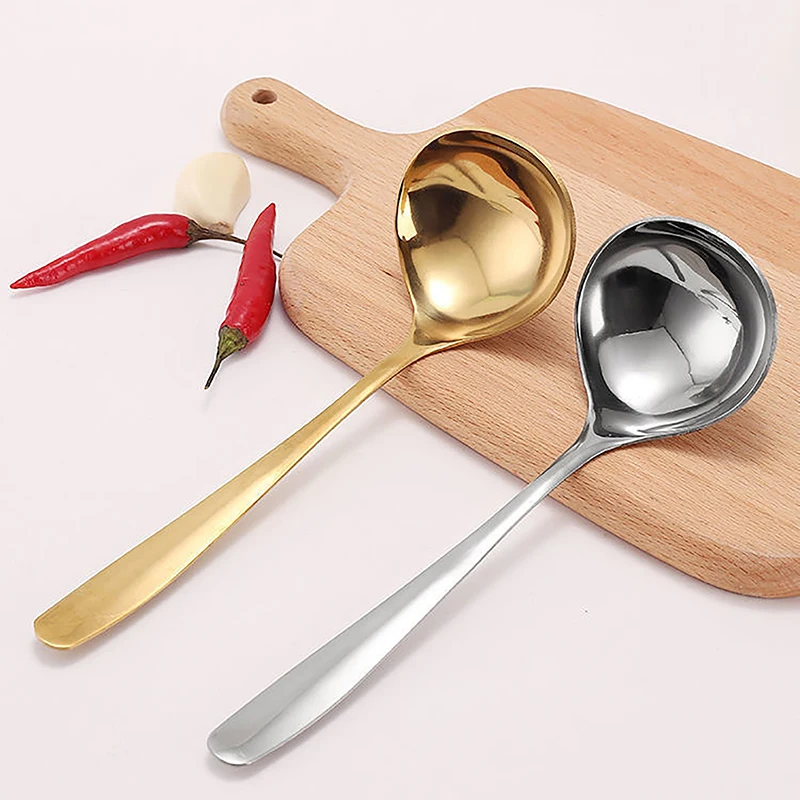 Stainless-Steel-Big-Head-Round-Spoon-Net-Red-Golden-Dinner-Long-Handle ...
