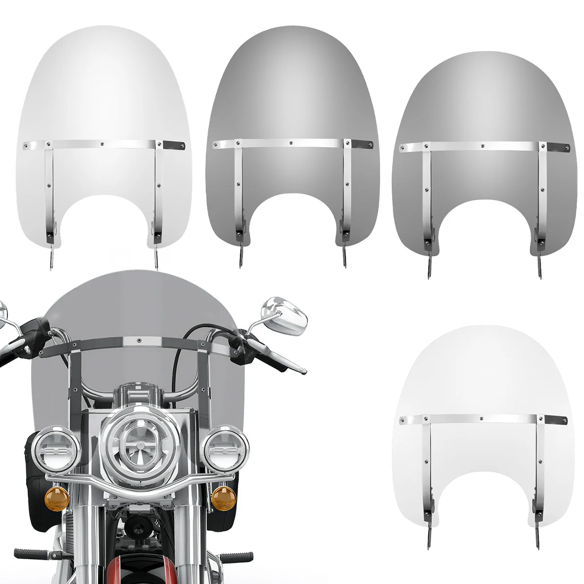 VINTGMT Motorcycle Windshield Motorcycle Windscreen Fit for Harley Road ...