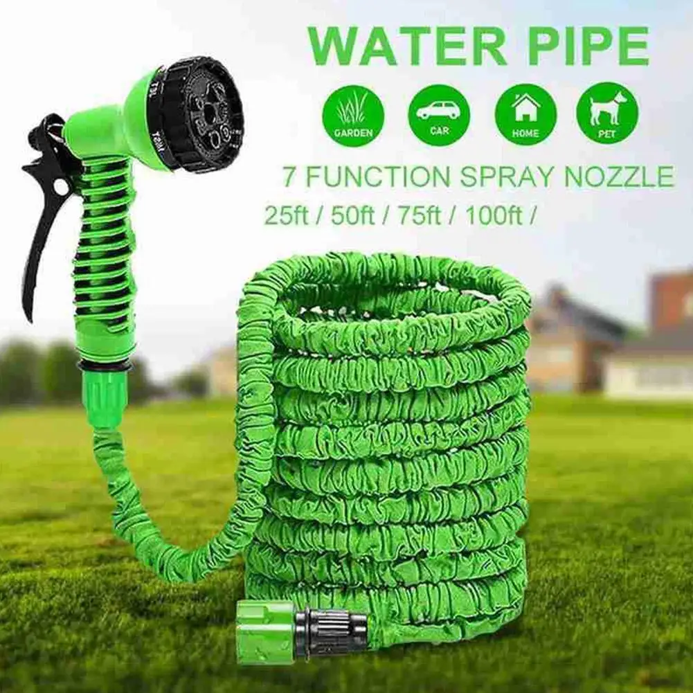 25-100FT-Extendable-Garden-Hose-With-Spray-Gun-Telescopic-Water-Pipe-7 ...