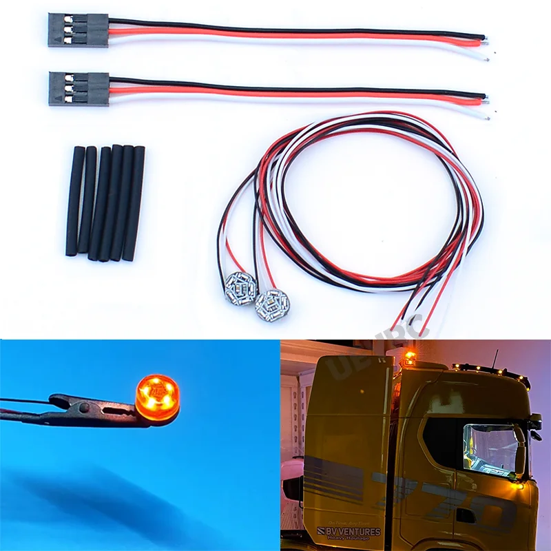 LED 5v Roof Rotating Wick Kit Light Board for 1/14 Tamiya RC Dump Truck ...