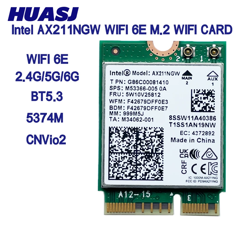Carte-Wifi-6E-5374Mbps-Intel-AX211-CNVio2-M-2-St-rilisation-Bluetooth-5 ...