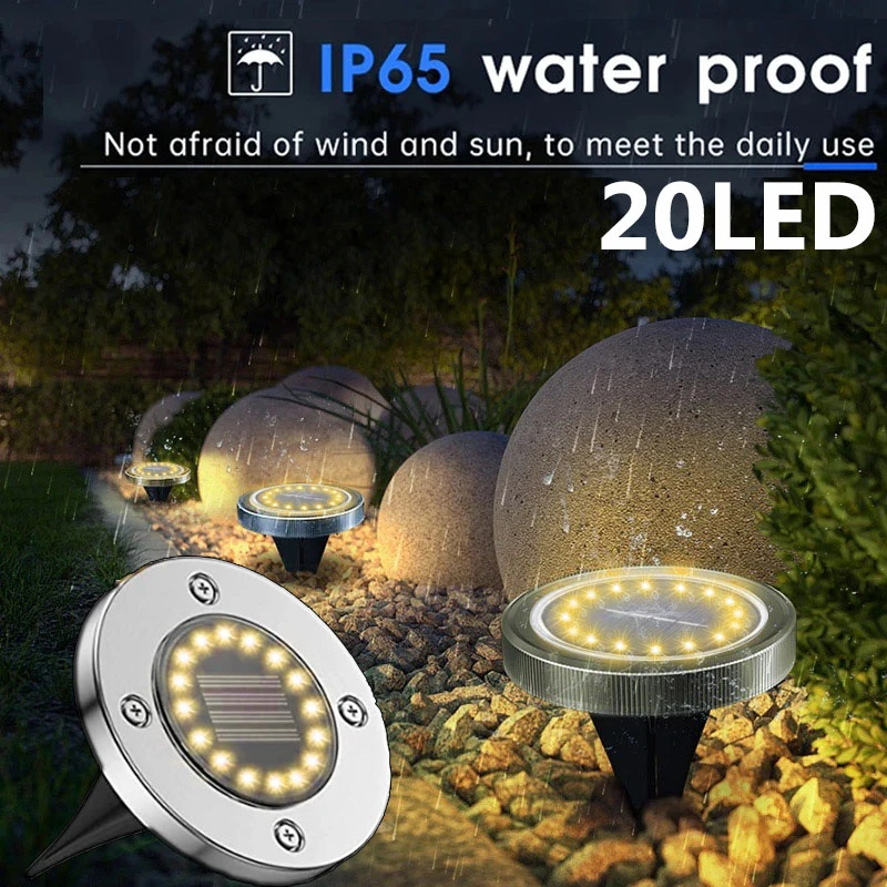 야외 태양광 LED 조명, 20LED 태양광 지상 조명, 방수 조명, 지하 감지 조경 조명, 정원 잔디 통로| | - AliExpress