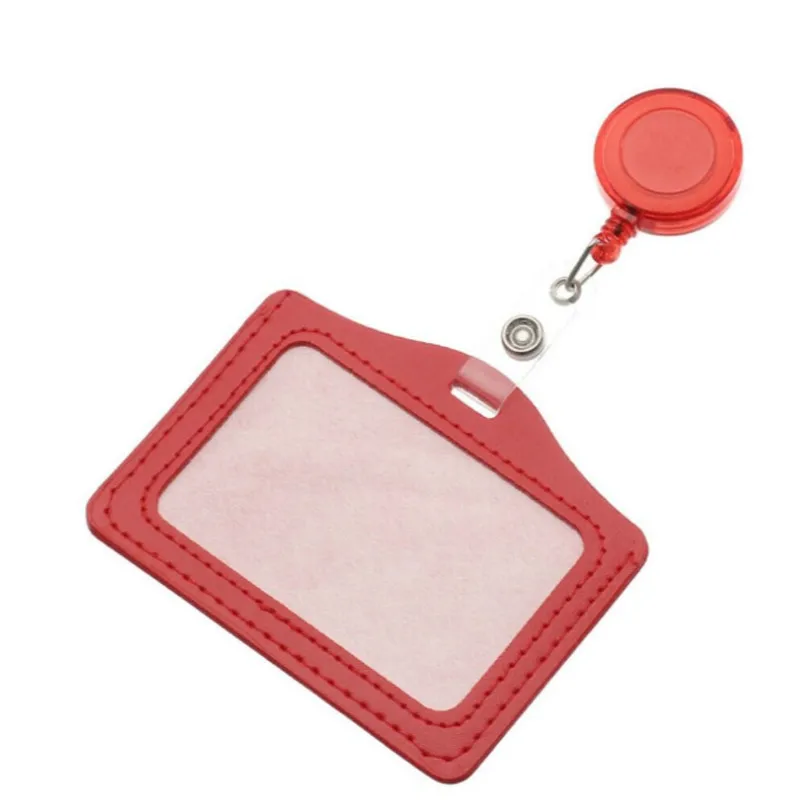 Leather-Staff-ID-Tag-Name-Badge-Holder-Reels-Horizontal-Working-Permit ...