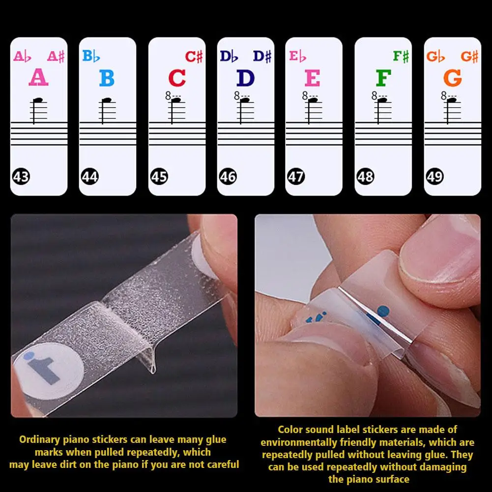 37-49-54-61-88-Keys-Transparent-Piano-Keyboard-Stickers-Electronic ...