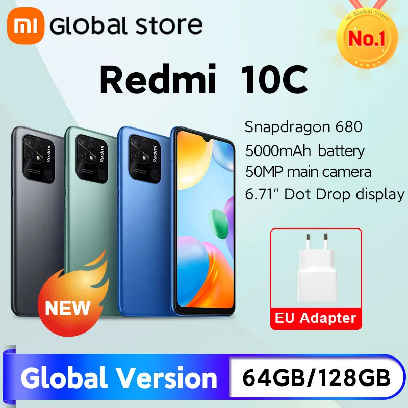 Global-Version-Xiaomi-Redmi-10C-Snapdragon-680-Octa-Core-Smartphone ...