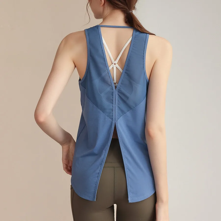Nylon-Mesh-Sexy-Backless-Sports-Vest-for-Women-Long-T-shirt-Fitness-Top ...