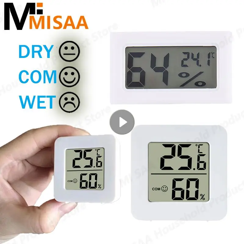 Mini Indoor Thermometer LCD Digital Temperature Room Hygrometer Gauge ...