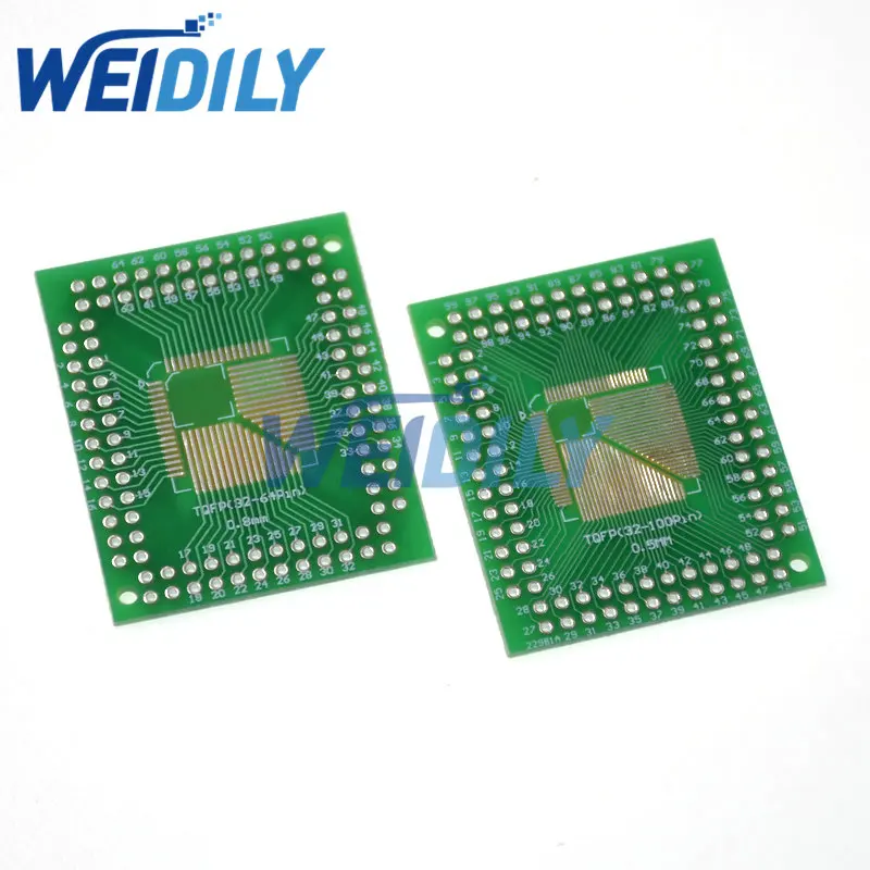 10PCS QFP TQFP LQFP FQFP 32 44 64 80 100 LQF SMD Turn to DIP Adapter PCB Board Converter Plate 0 ...