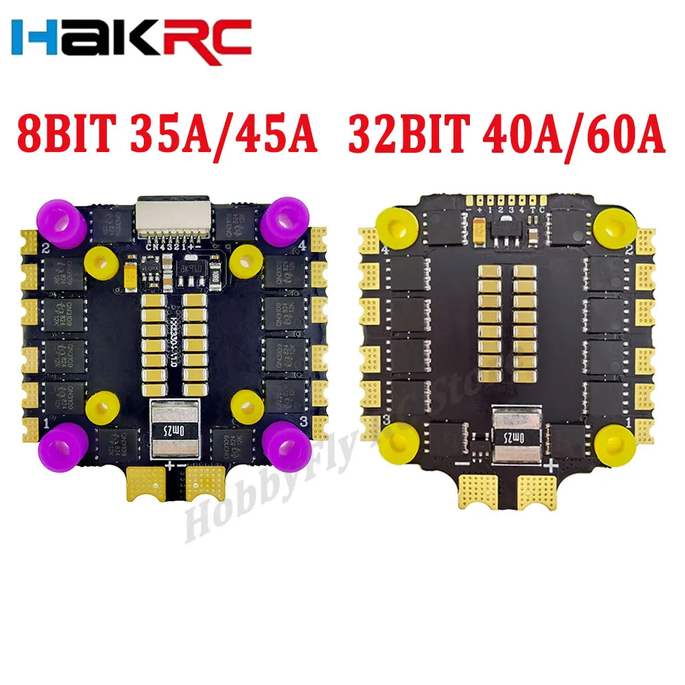 HAKRC 8BIT 35A 45A BLheli_S 32BIT 40A 60A BLHeli_32 2 6S 4In1 Brushless ...
