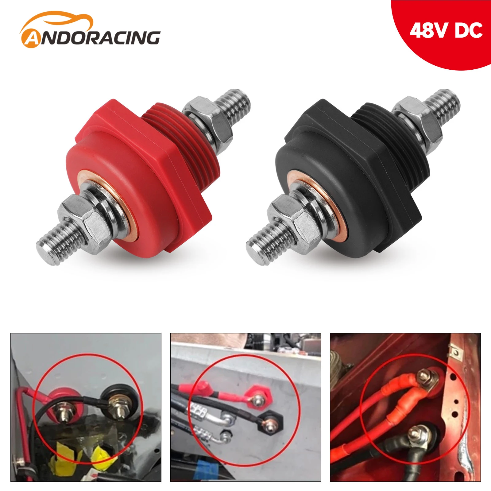 300A-48V-DC-Stud-Battery-Power-Junction-3-8-Post-Connectors-Brass ...