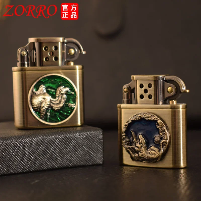 ZORRO-Tiger-Camel-Pattern-Kerosene-Lighter-Enclosed-Type-Insert-Retro ...