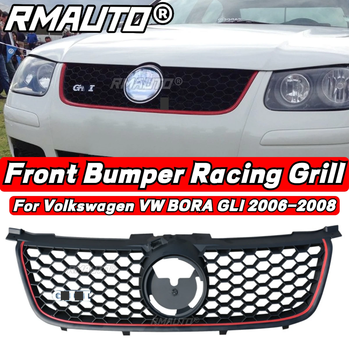 BORA Grill Carbon Fiber Front Bumper Grille Honeycomb Racing Grill Body ...