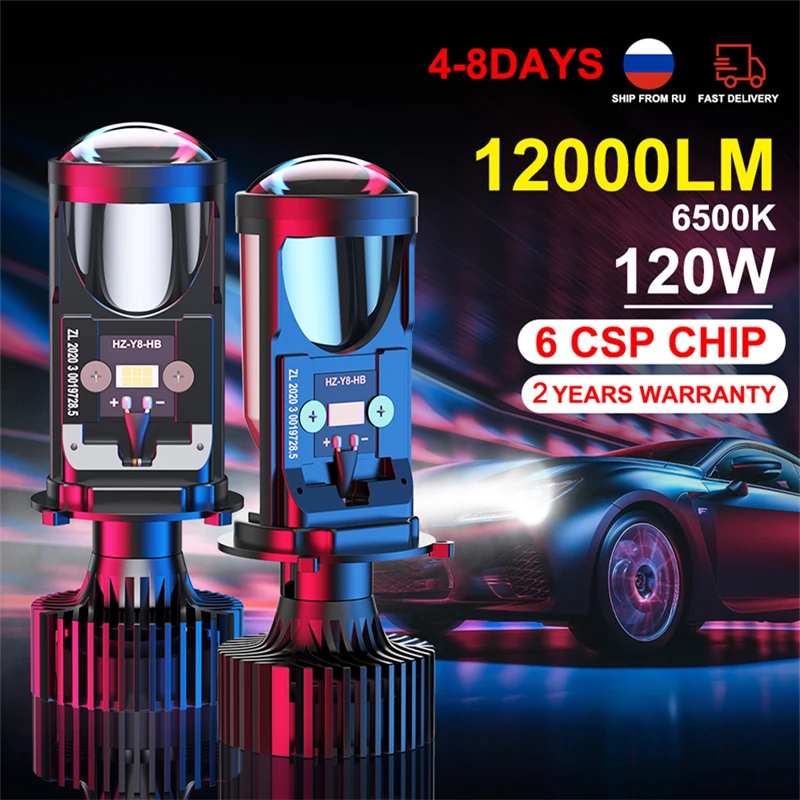 Canbus H4 LED 100W/Pair Car Headlight Super Bright High Beam Low Beam ...