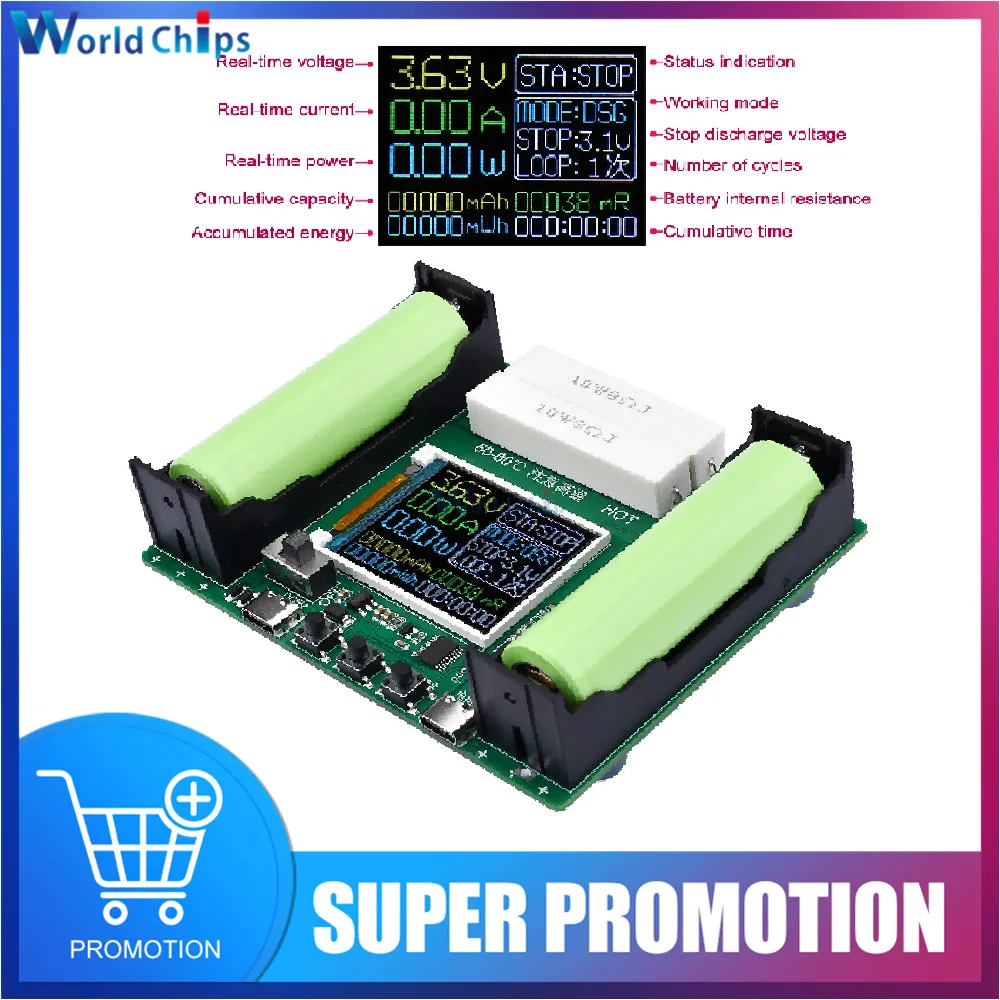 18650 Lithium Battery Capacity Tester Type C LCD Digital Screen Display 18650-lithium-battery-capacity-tester-type-c-lcd-digital-screen-display