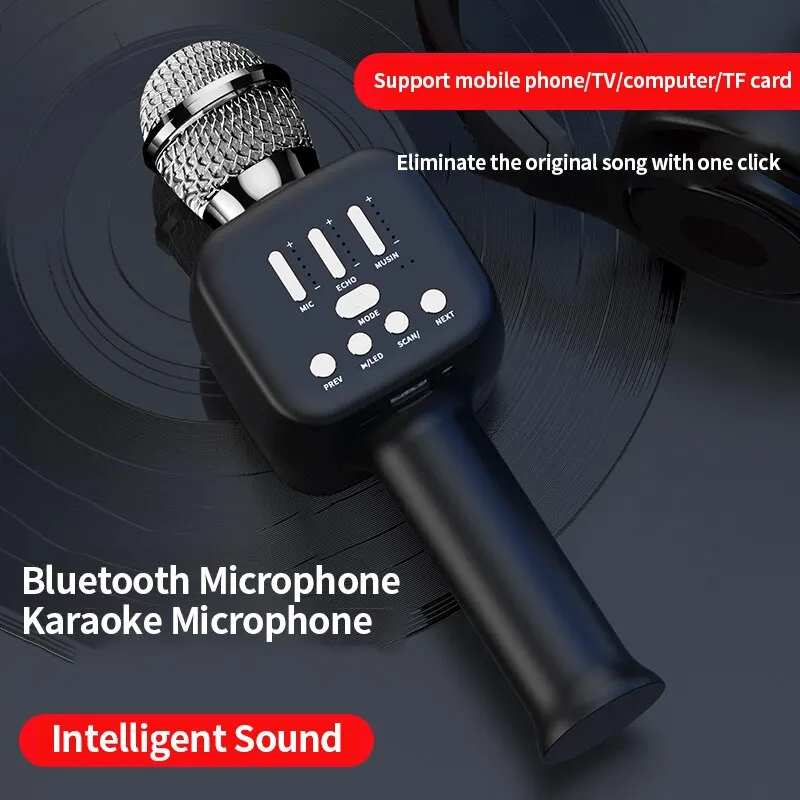 Mobile-Phone-Microphone-Wireless-Bluetooth-With-Light-National-Karaoke ...