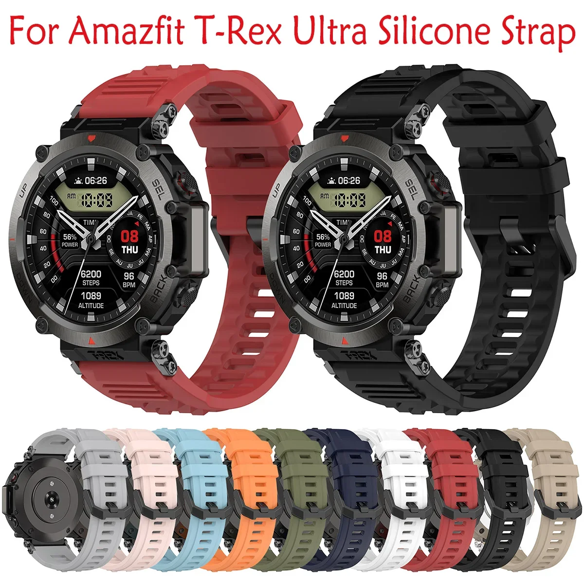 For-Amazfit-T-Rex-Ultra-Silicone-Strap-Sports-Bracelet-For-Amazfit-Trex ...