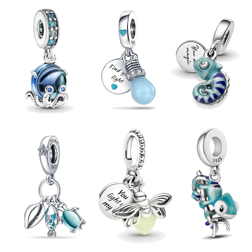 Chameleon-Luminous-Firefly-Butterfly-Silver-Plated-Fit-Pandora-Charms ...
