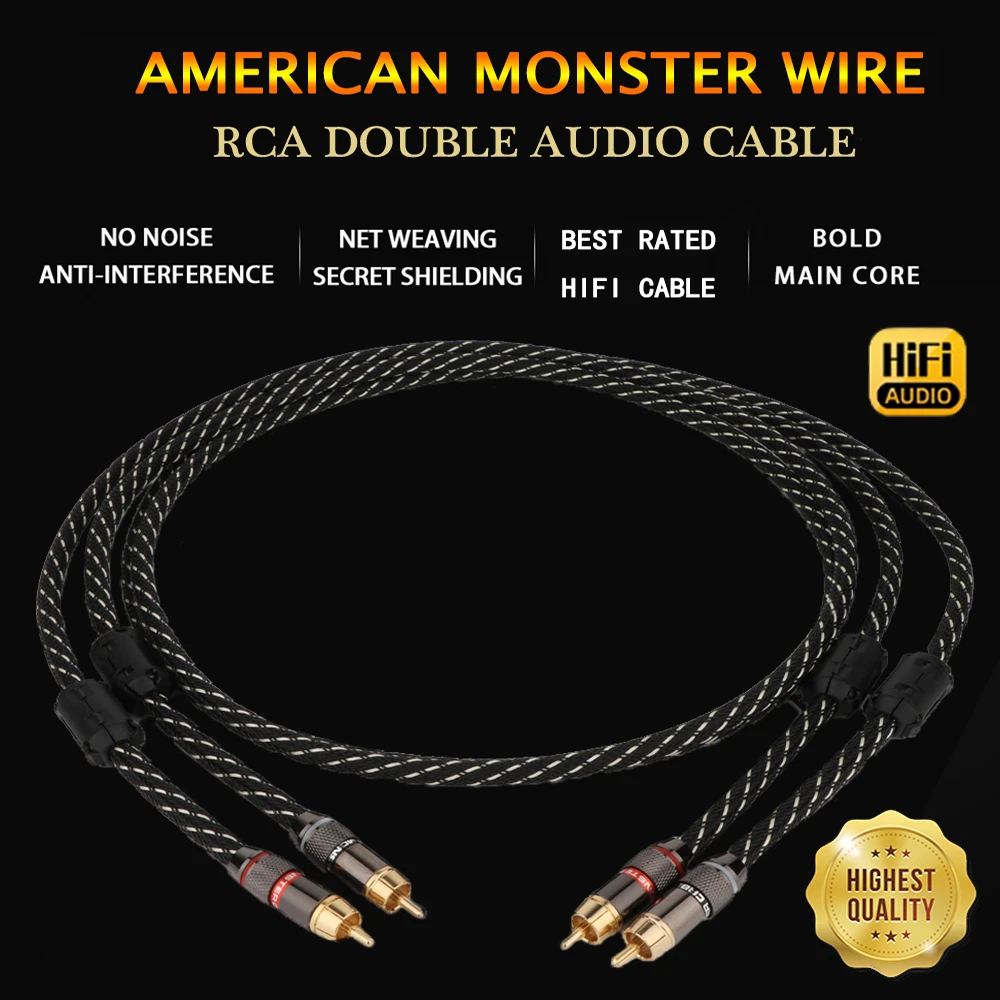Hifi Stereo Pair Rca Cable High-performance Premium Hi-fi Audio 2rca To ...