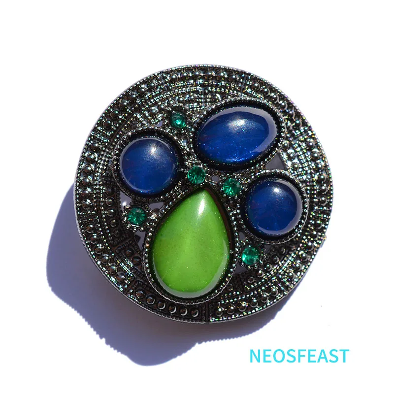 Resin-Stone-Brooches-for-Women-Black-Laquer-Rhinestone-Brooch-Vintage ...