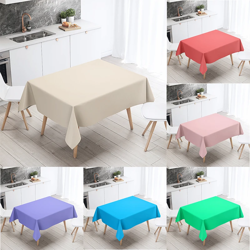 Simple-solid-color-printed-rectangular-tablecloth-waterproof-and-oil ...