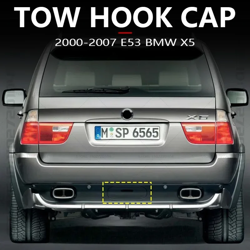 for 2000-2007 E53 BMW X5 Rear Bumper Tow Hook Cap Eye Cover No Paint ...