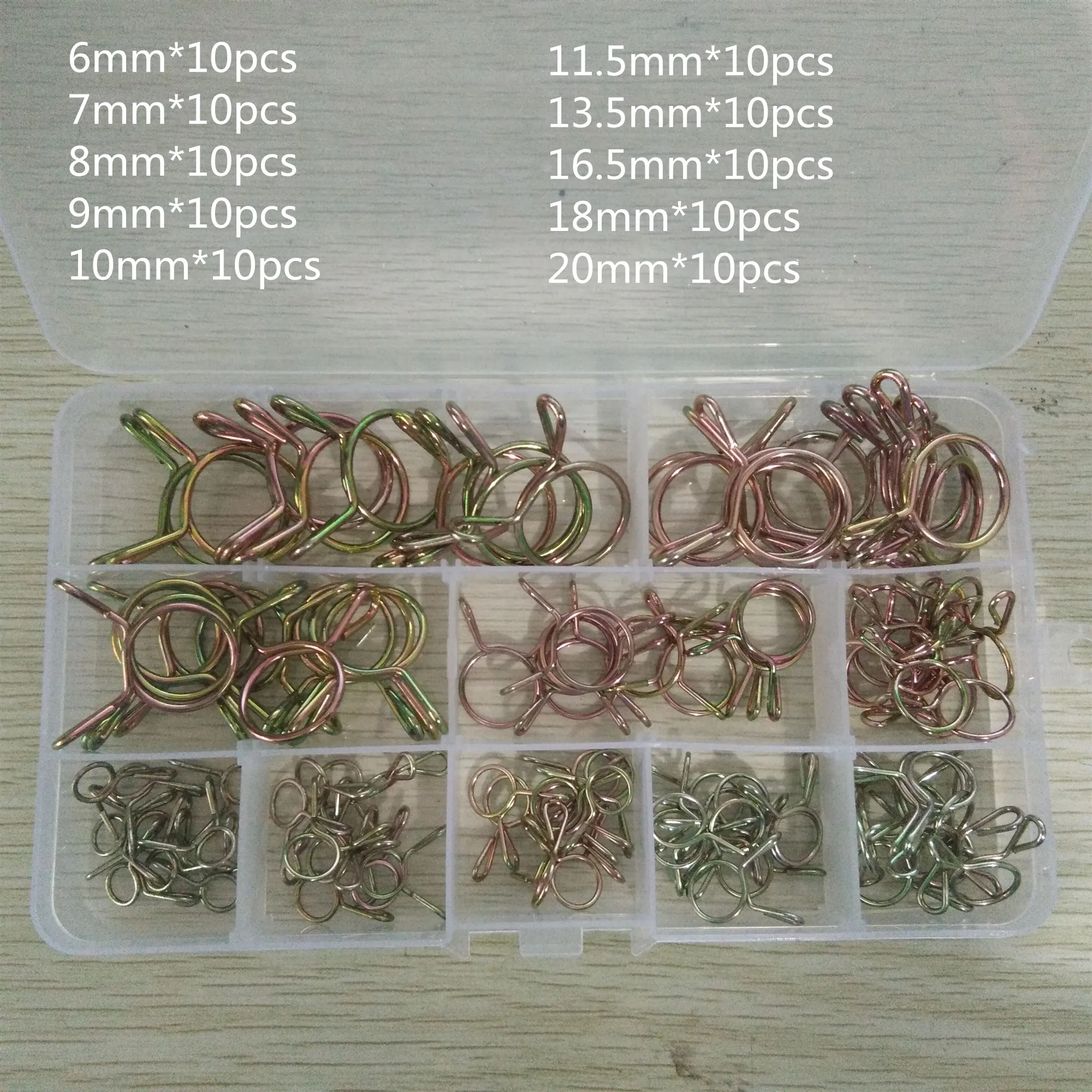 100Pcs-Hose-Clamp-High-Quality-Zinc-Plated-Spring-Clips-Gear-Hose-Fuel ...