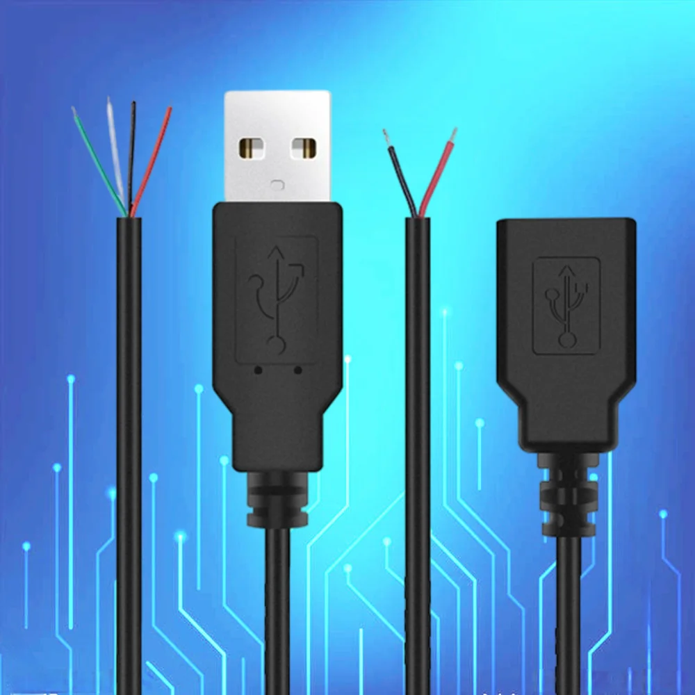 Cable de extensión de fuente de alimentación USB 2,0 A hembra macho, 4 ...