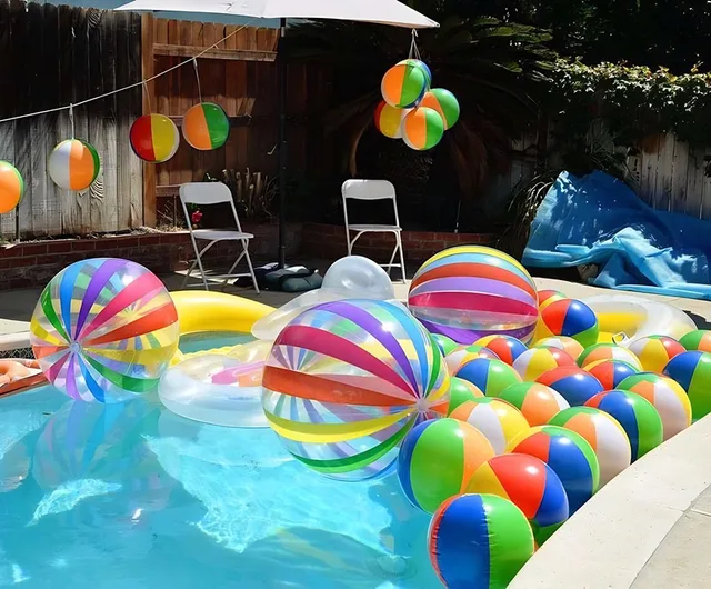 Beach Ball SCIONE 12 Pack 16 Inch s, Large s For Kids, Rainbow Pool ...