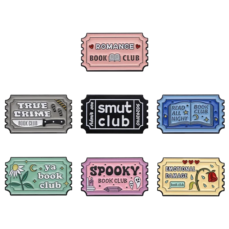 Read-All-Night-Book-Club-Vintage-Stamp-Enamel-Pins-Brooch-Badges ...