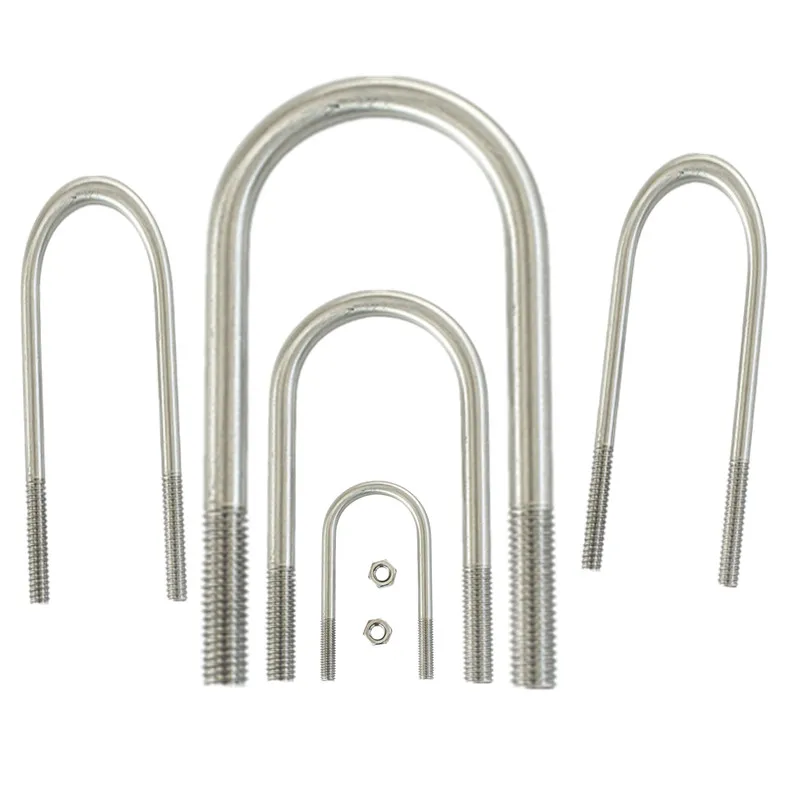 M6 M8 304 Stainless Steel U-shaped Buckle Bolt U-shaped Screw Pipe Clamp U-clip fillet U-clip ...