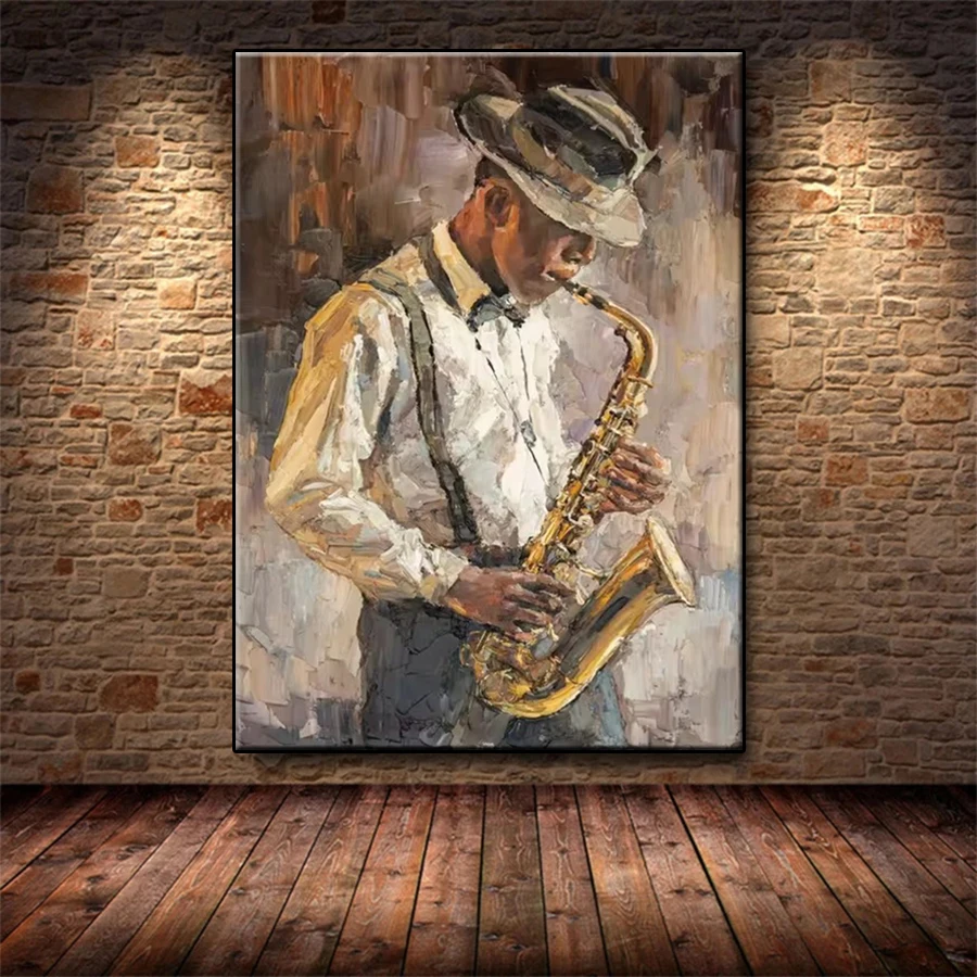 DIY Diamond Painting Jazz Saxophone Men's Performance Art Diamond ...