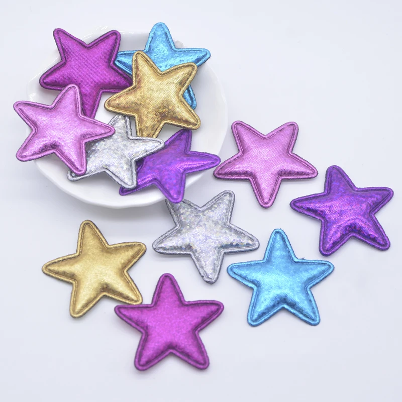 50Pcs-Shining-Colorful-40mm-Star-Cloth-Applique-Sew-On-Patch-for ...