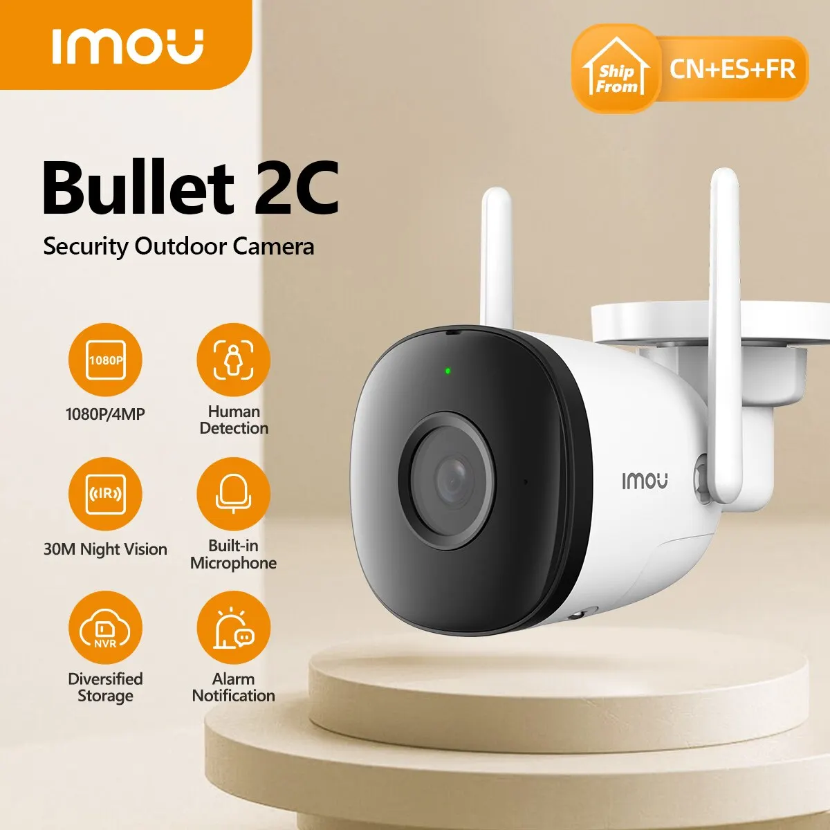IMOU Bullet 2C 2MP 4MP Wifi Camera Automatic Tracking Weatherproof AI ...