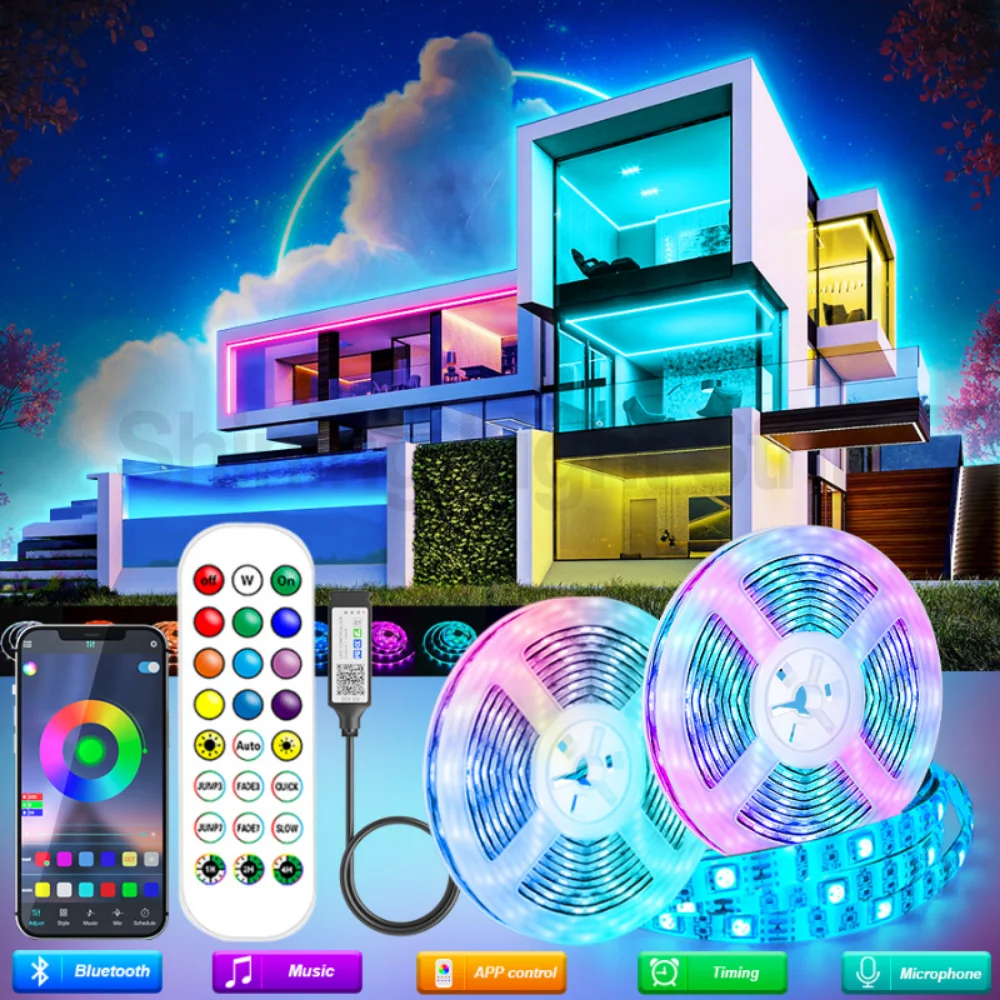 LED-Strip-Lights-5050-RGB-Led-Light-Bluetooth-Flexible-Ribbon-RGB-Tape ...