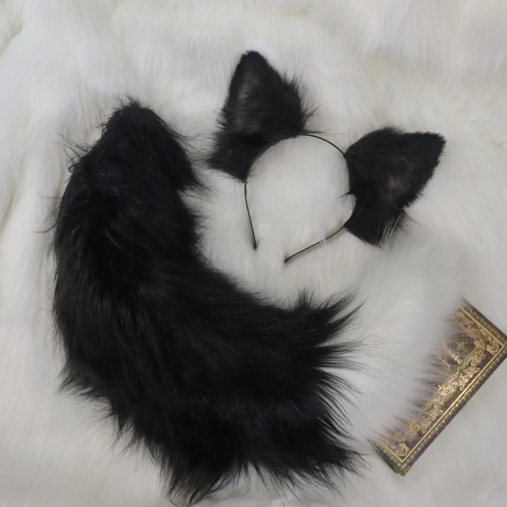 Halloween-New-Handmade-Beast-Ear-Simulation-Black-White-Border-Collie ...