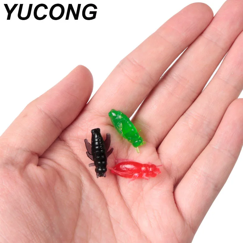 YUCONG 10/30PCS Mirco Soft Baits 21mm-0.7g Vivid Cricket Wobblers ...