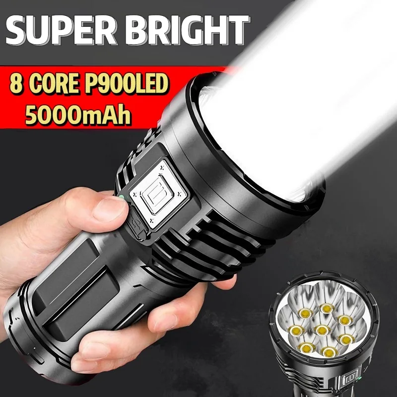 Burst-Bright-8-Core-P900-LED-Flashlight-Strong-Light-Rechargeable-Torch ...