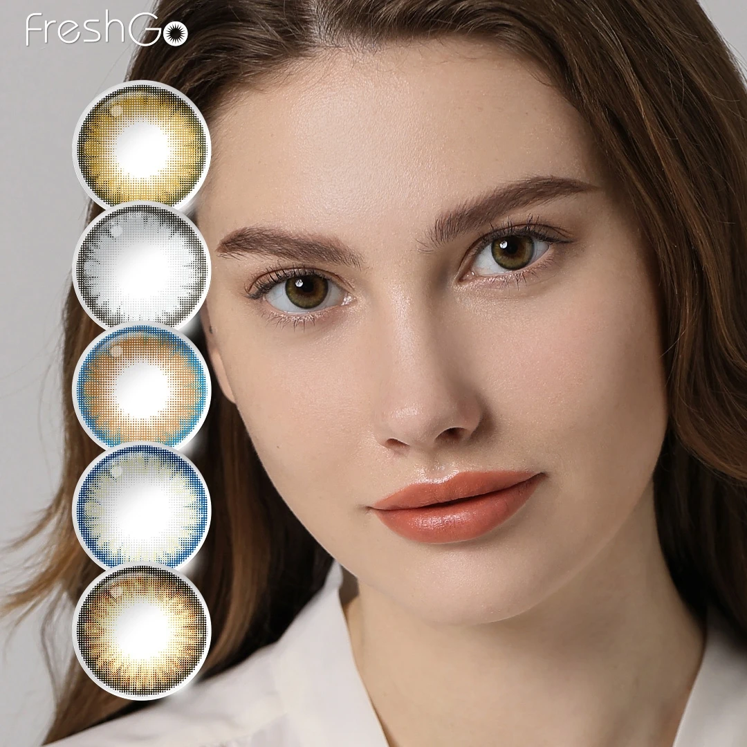 FreshGo Color Contact Lenses Natural Eye Contact Lenses for Eye Hazel ...